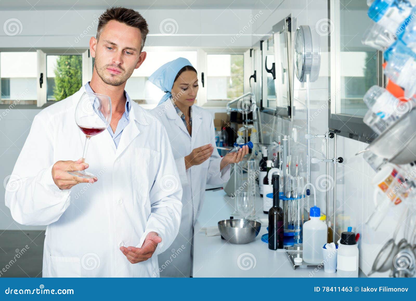 Man Checking Quality of Wine in Chemical Laboratory Stock Image - Image ...