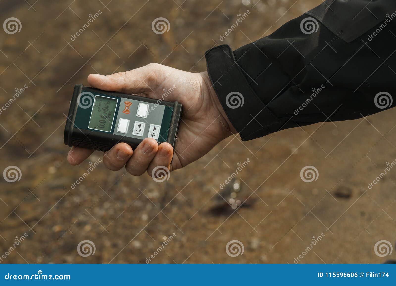 Man Checking Radiation With Geiger Counter Stock Photo | CartoonDealer ...