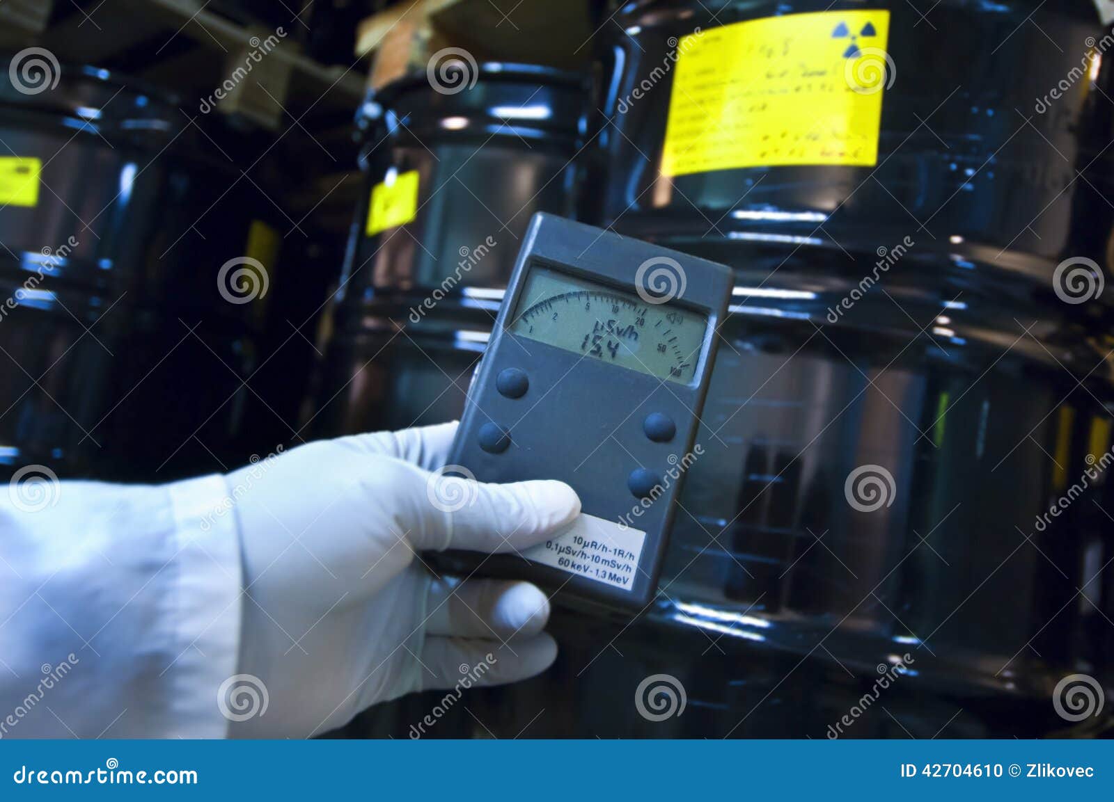 Man Checking Radiation with Geiger Machine Stock Photo - Image of hand ...
