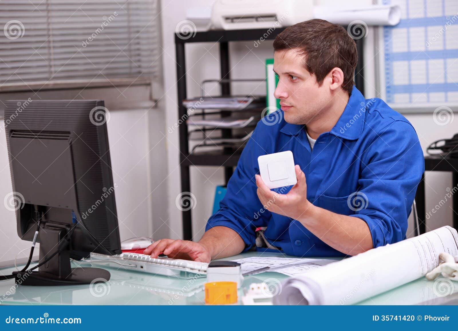 Man checking stock stock photo. Image of order, inspector - 35741420