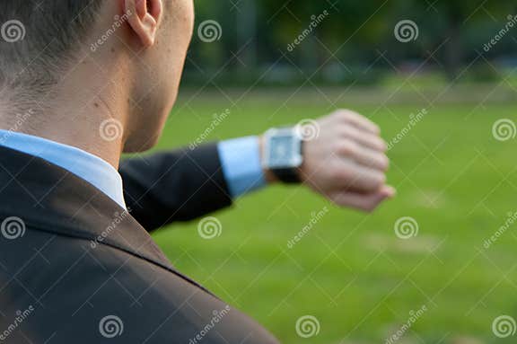 Man checking the time stock image. Image of ideas, concentration - 25648775