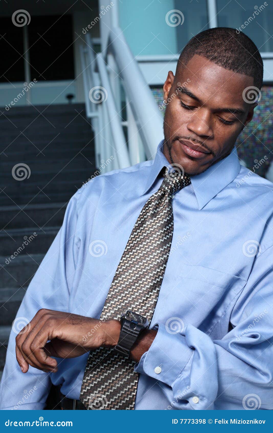 Man checking the time stock photo. Image of single, downward - 7773398