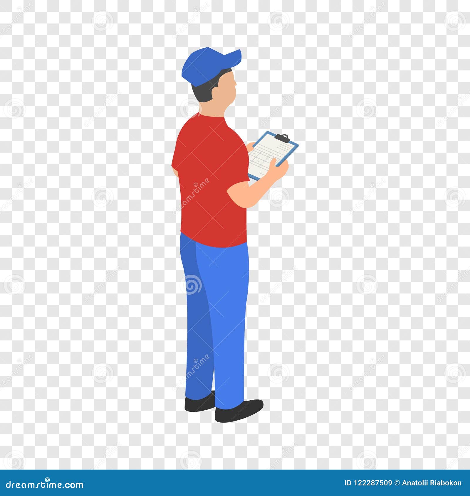 Man Checking Warehouse Icon, Isometric Style Stock Vector ...
