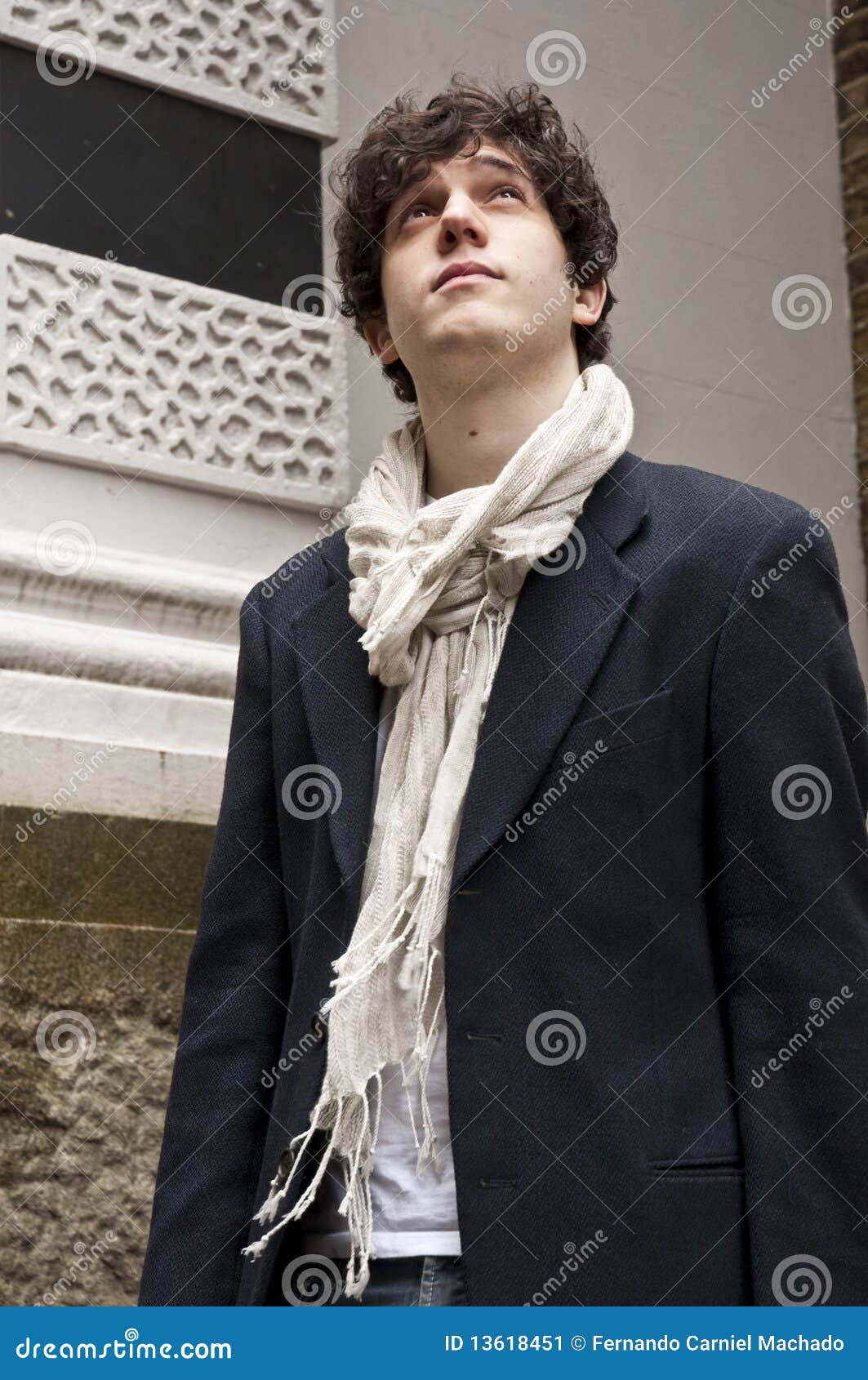 Man checking the weather stock image. Image of handsome - 13618451