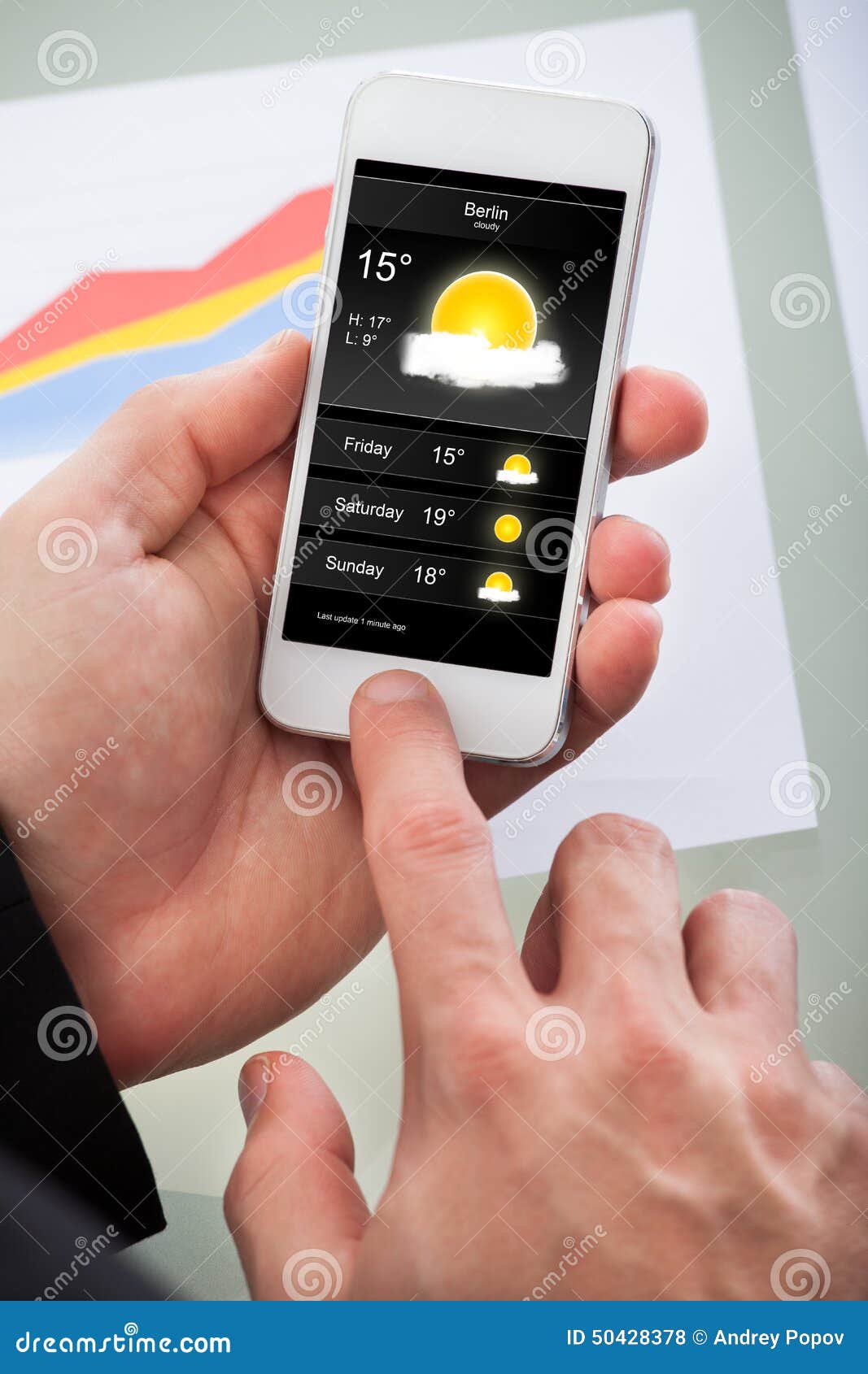Man Checking the Weather Forecast for the Day Stock Photo - Image of ...