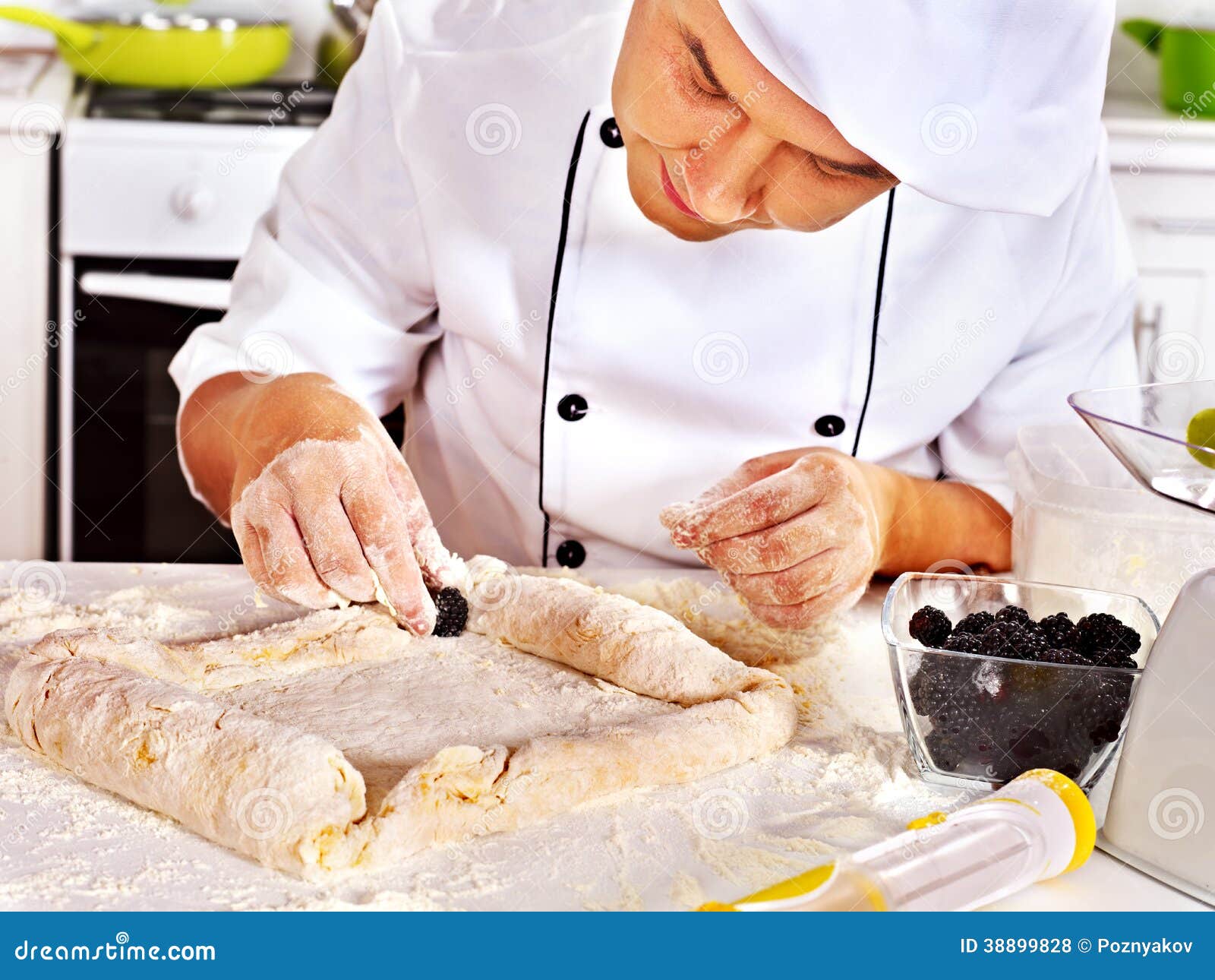 Man in Chef Hat Cooking Chicken Stock Photo - Image of oventray ...