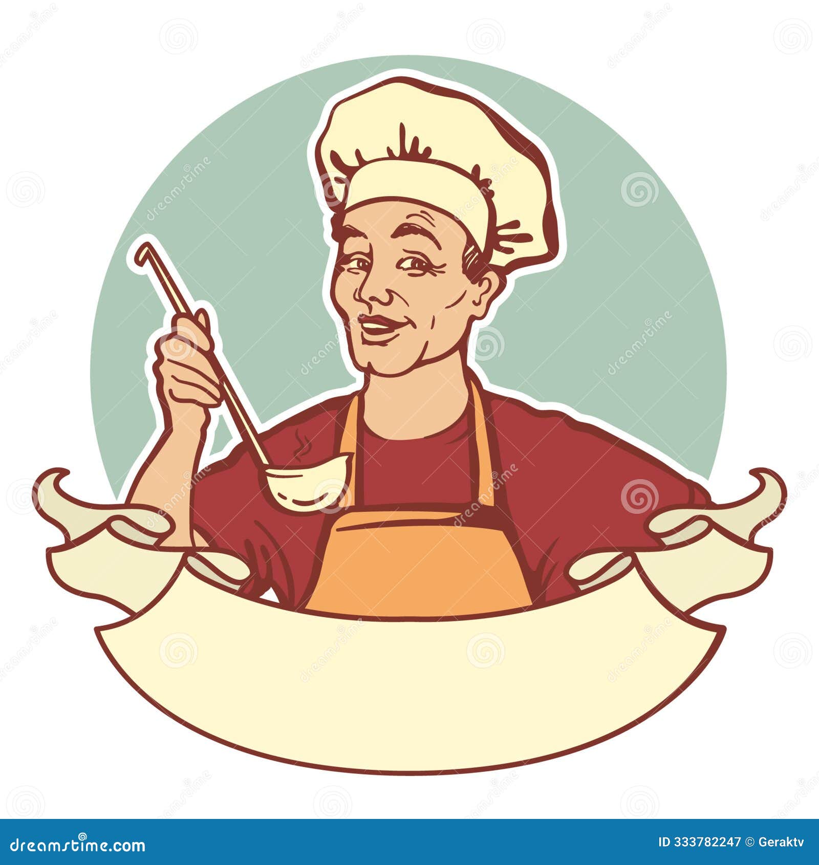 Man Chef Label Cooking in the Kitchen. Smiling Master Chef Preparing ...