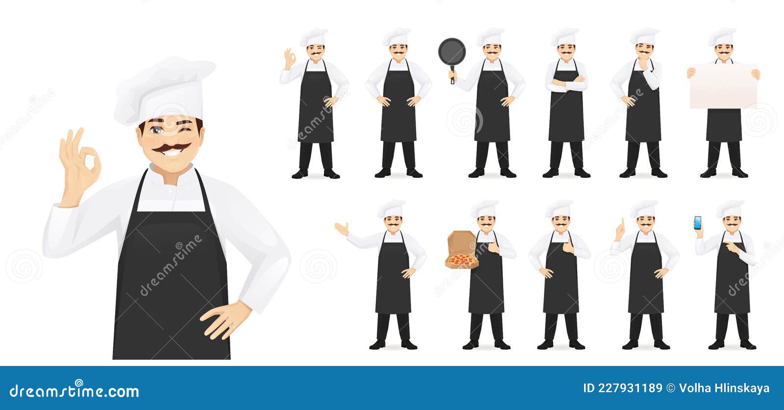 Man chef stock vector. Illustration of isolated, thinking - 227931189