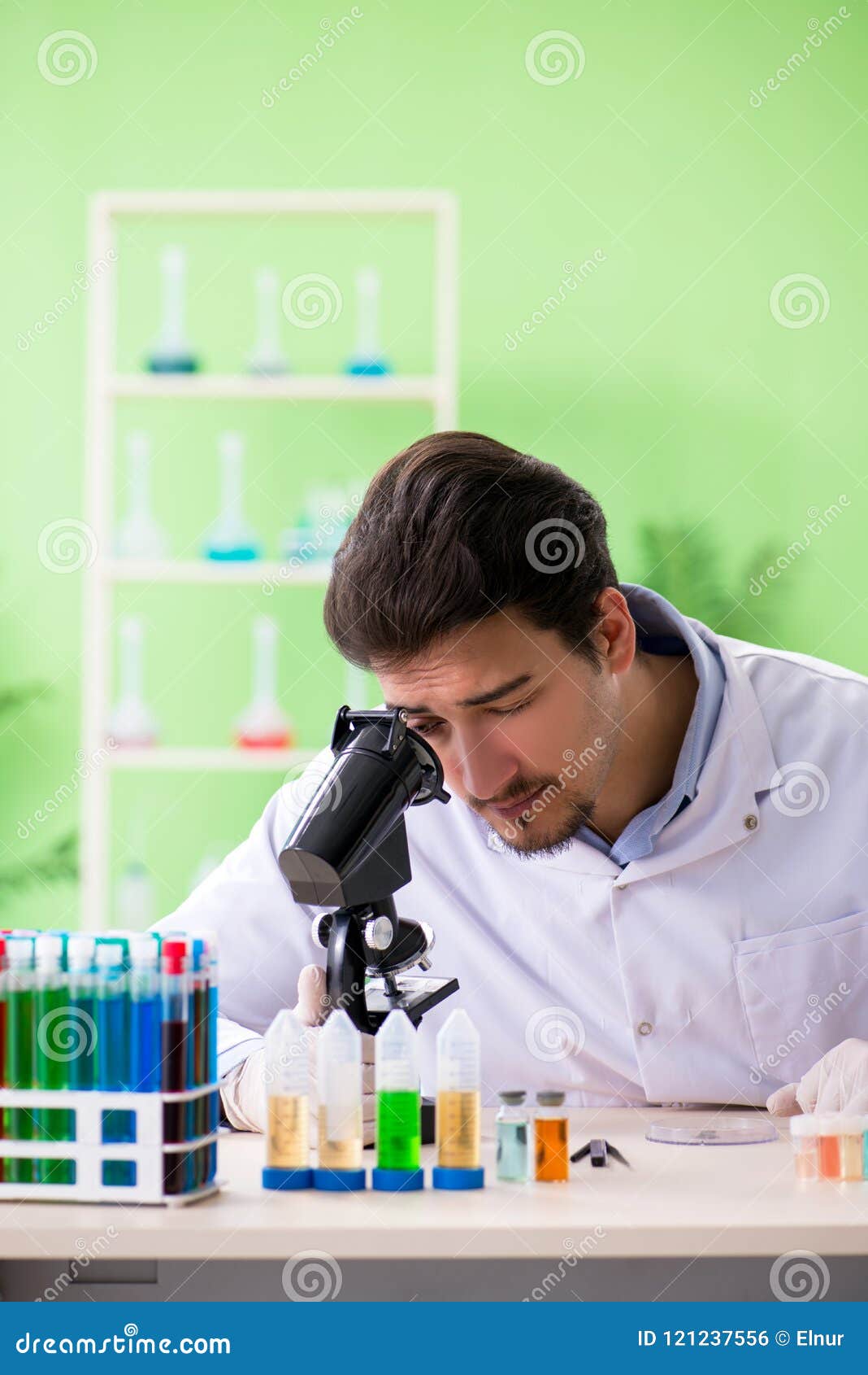 The Man Chemist Working in the Lab Stock Photo - Image of chemist ...