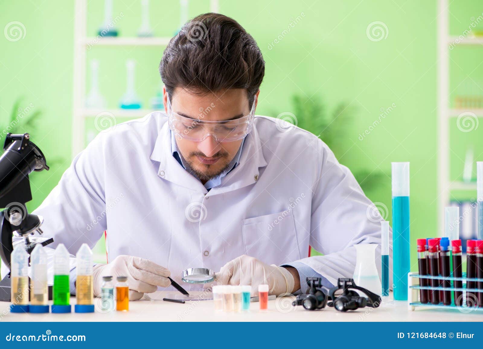 The Man Chemist Working in the Lab Stock Photo - Image of healthcare ...