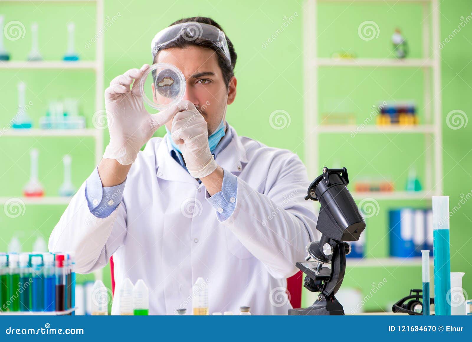 The Man Chemist Working in the Lab Stock Photo - Image of health ...
