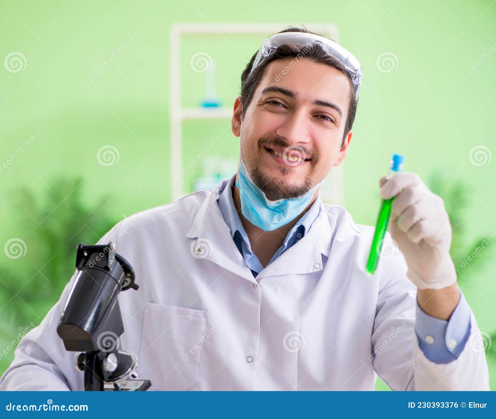 Man Chemist Working in the Lab Stock Photo - Image of examining ...