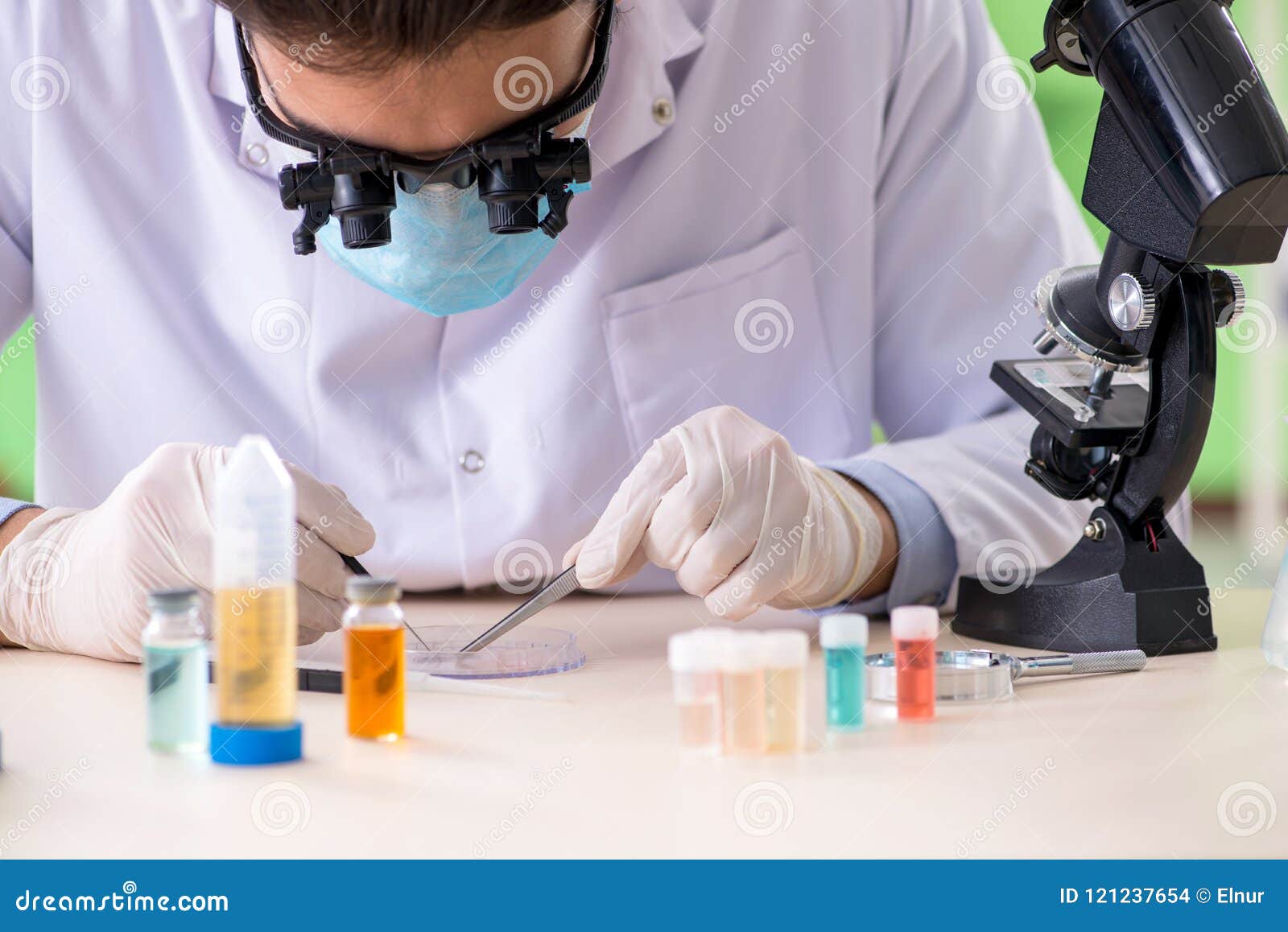 The Man Chemist Working in the Lab Stock Photo - Image of chemist ...