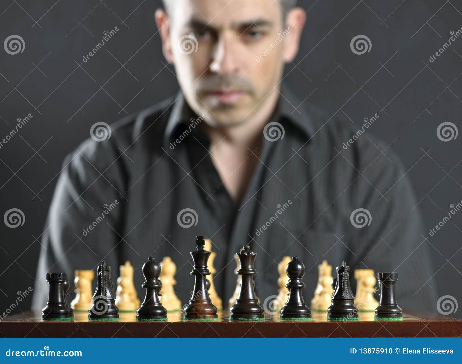 Man at chess board stock photo. Image of adult, chess - 13875910