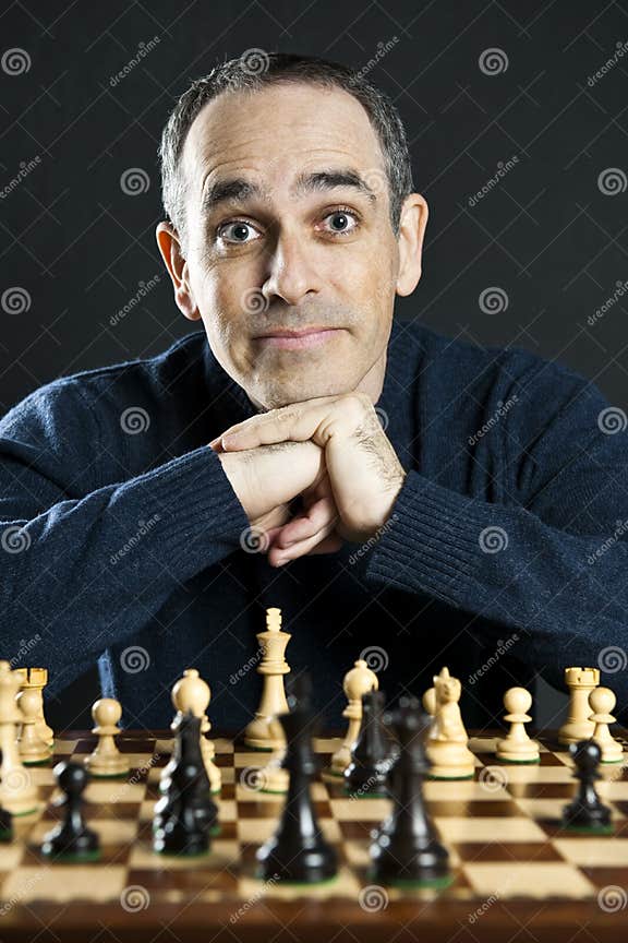 Man at chess board stock photo. Image of hands, pieces - 13992592