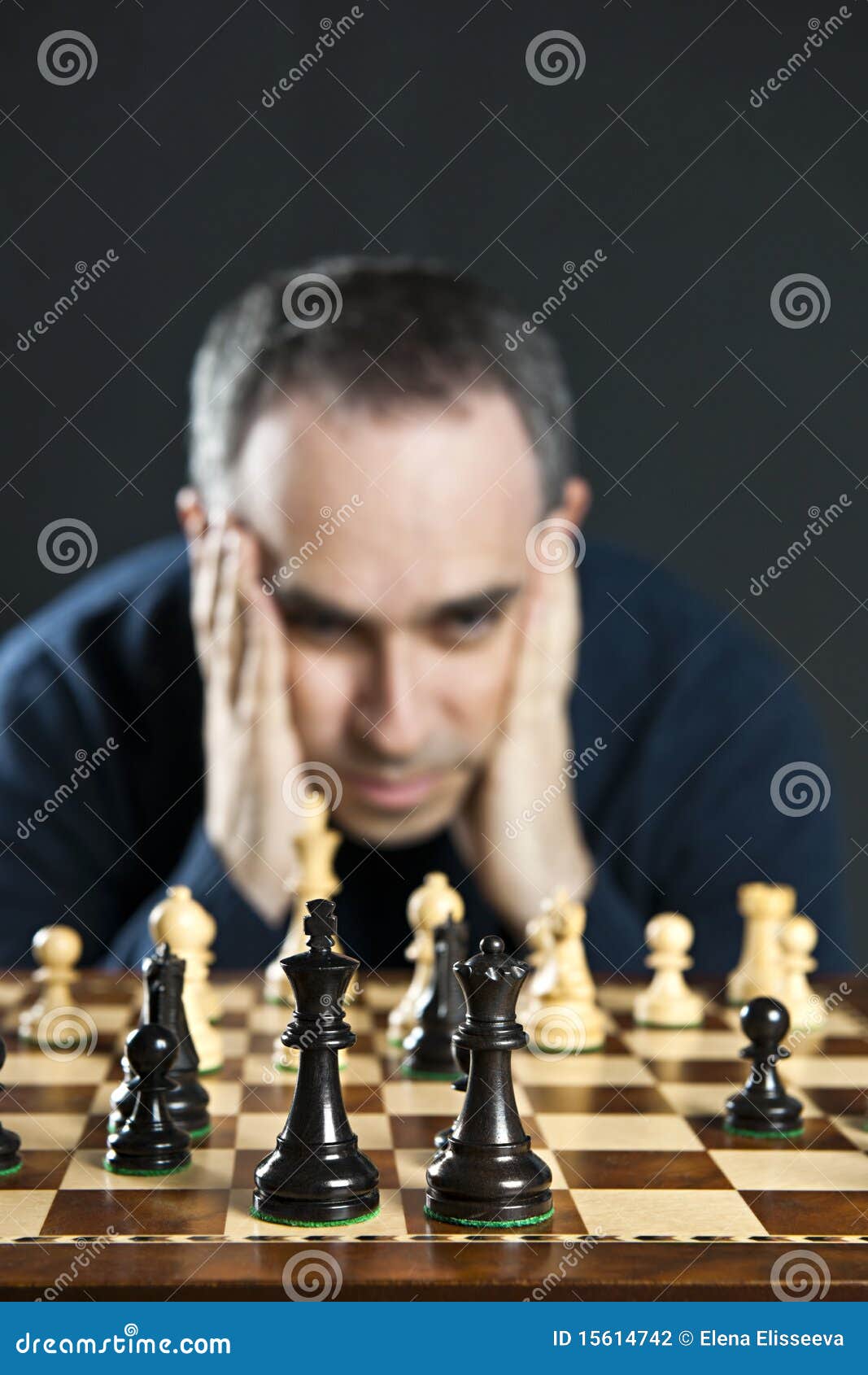 Man at chess board stock photo. Image of competitor, person - 15614742