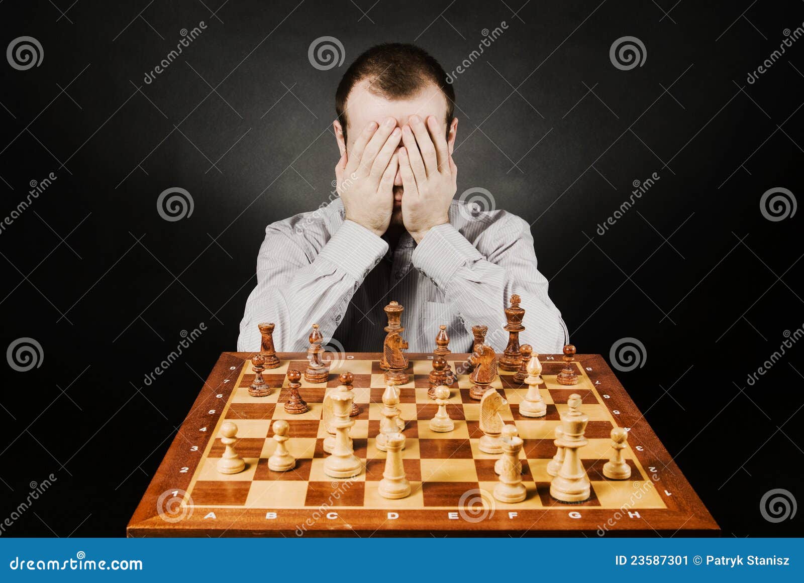 Man at chess board stock image. Image of adult, male - 23587301