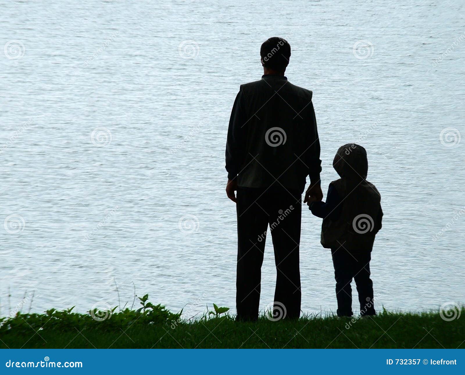 Man and Child Silhouette at Evening Stock Image - Image of grandfather ...
