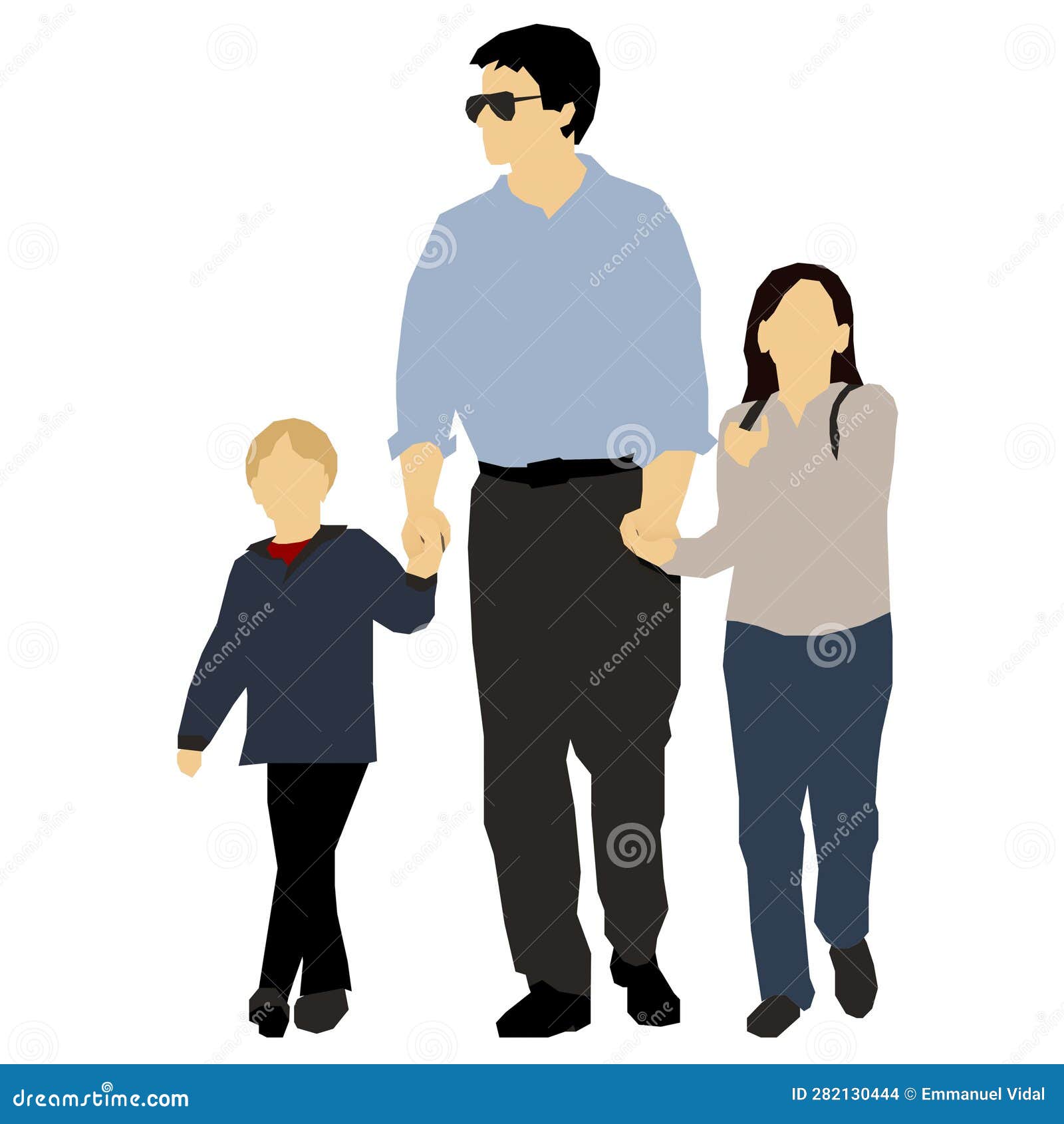Man and Children 2 Vector Illustration Stock Photo - Illustration of ...