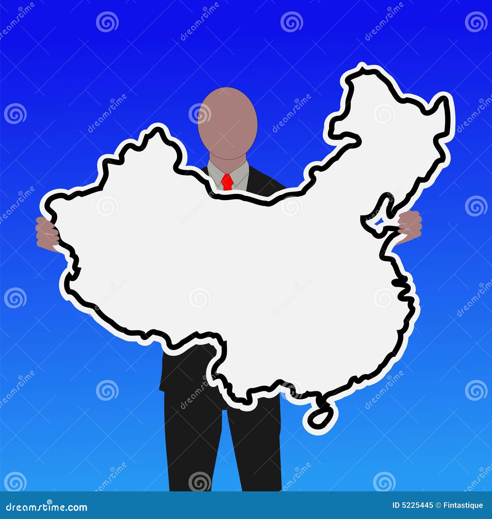 Man with China sign stock vector. Illustration of elegant - 5225445