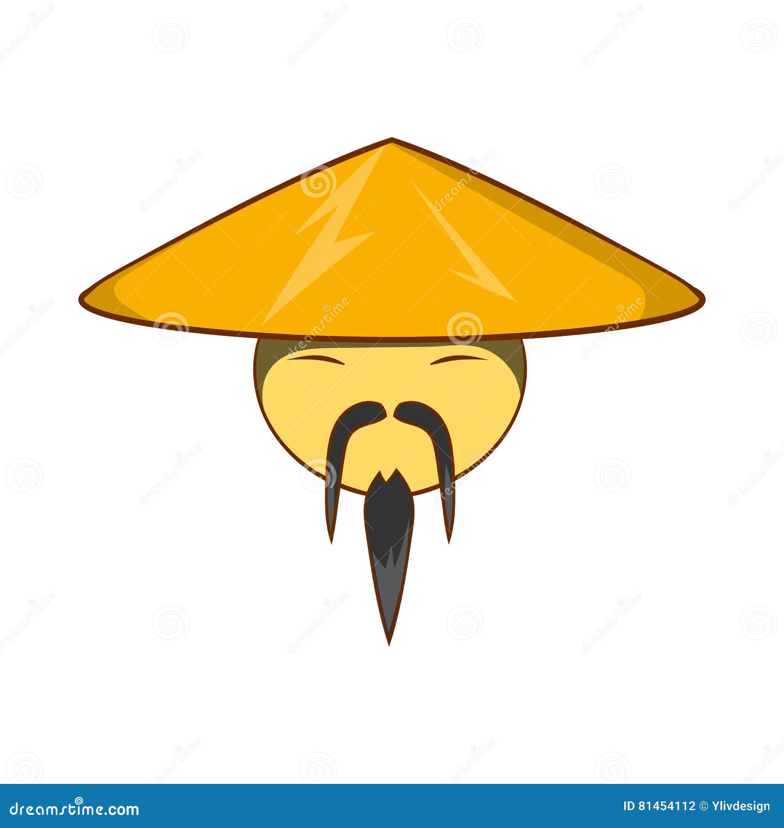 Chinese Conical Straw Hat Vector Illustration On White Background ...