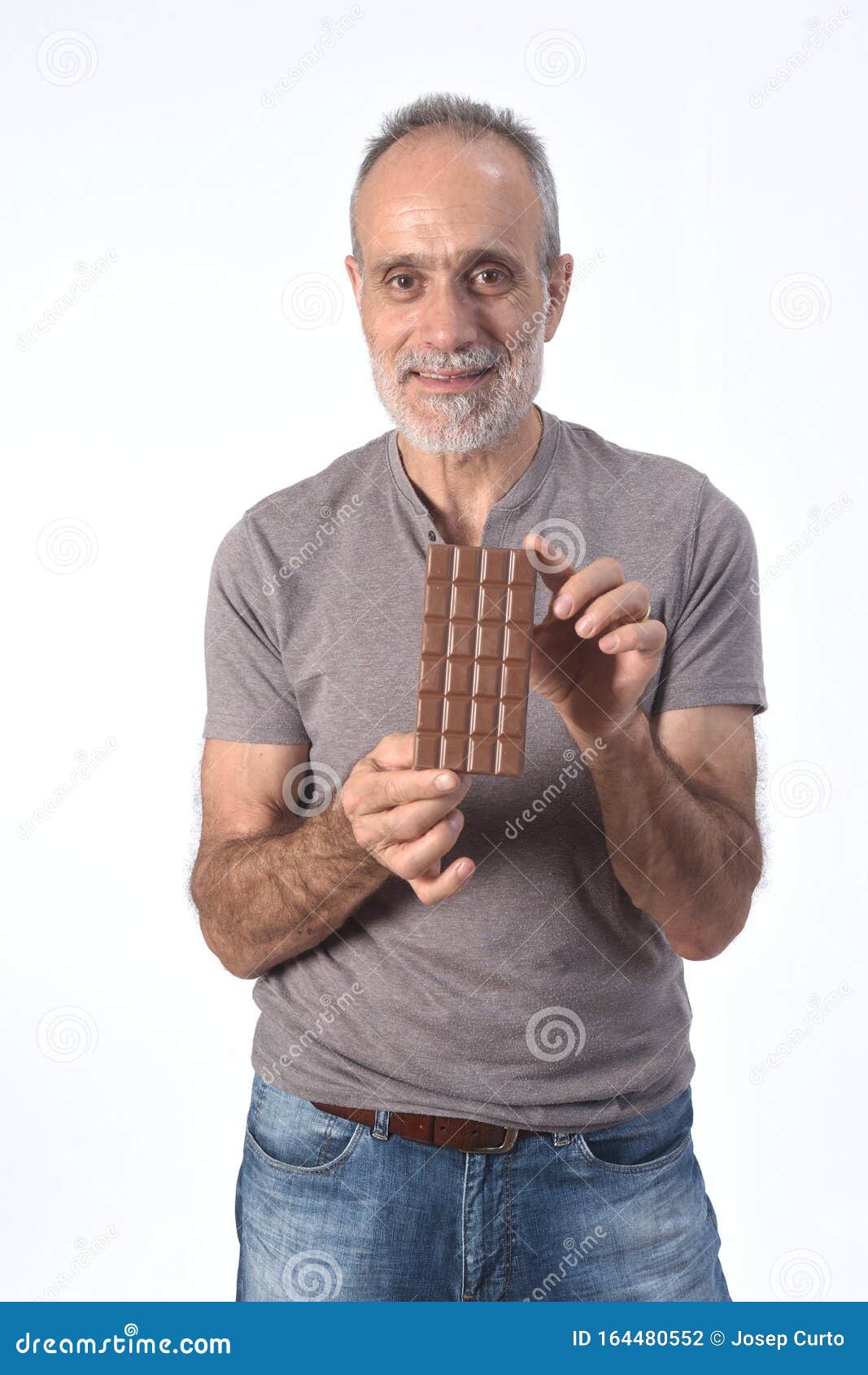 Man with Chocolate on White Background Stock Photo - Image of life ...