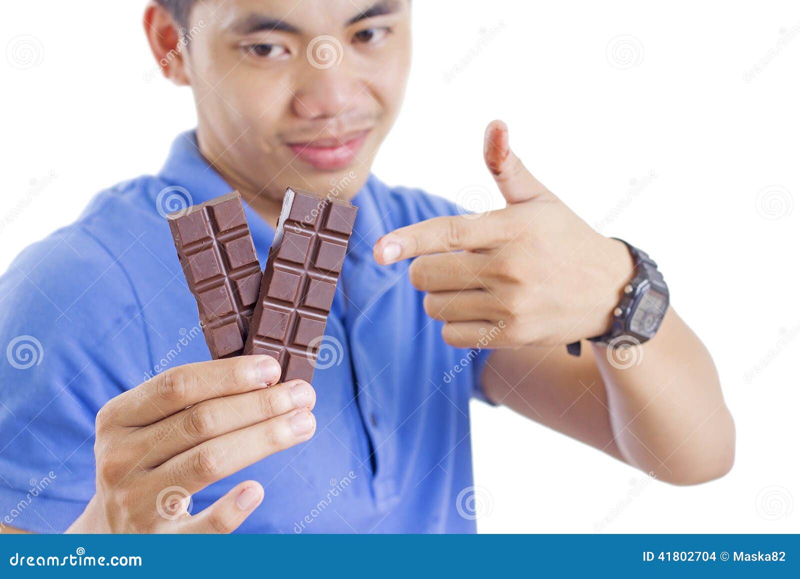 Man and Chocolate stock photo. Image of nutrition, smile - 41802704