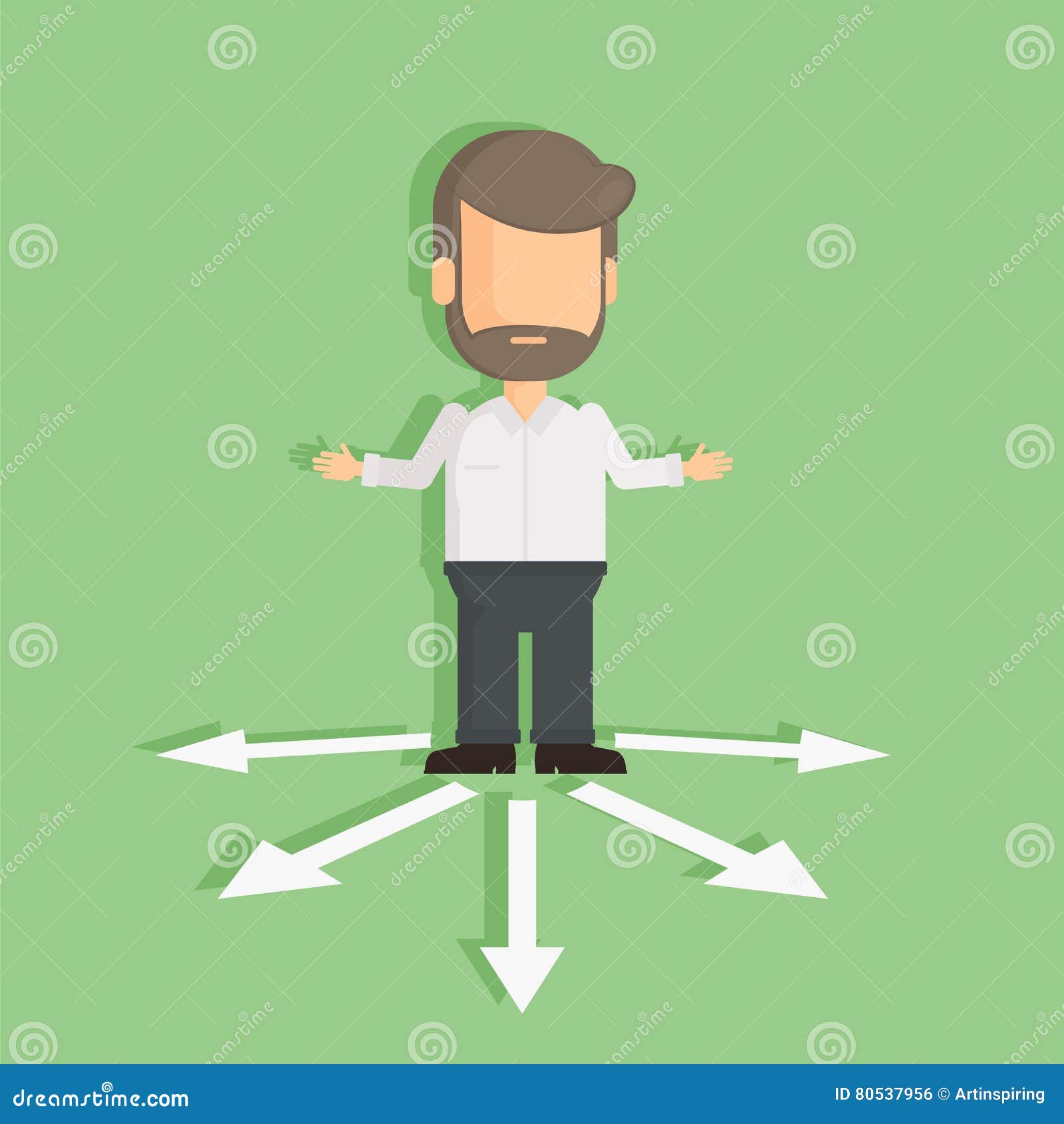 Confused Man Standing At Crossroads. Difficult Choice Between Two ... Confused Man Standing At Crossroads. Difficult Choice Between Two ...