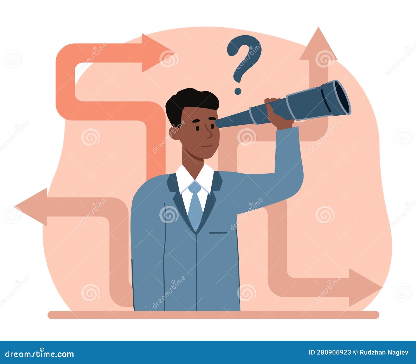 Man Choose Right Path Concept Stock Vector - Illustration of manager ...