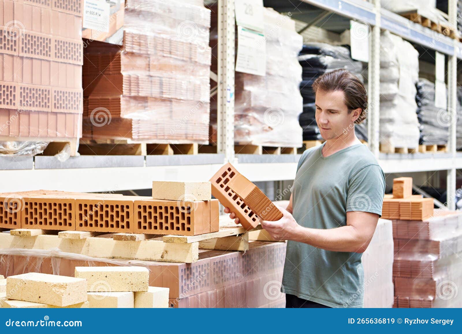 Man Chooses and Buys Bricks in Store Stock Image - Image of shop ...