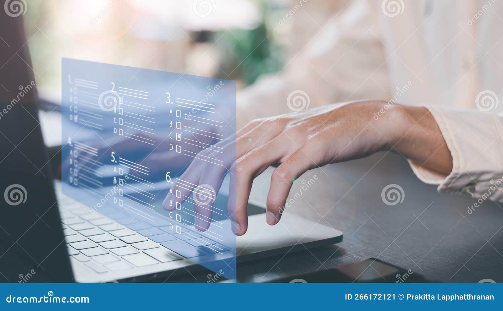 The Man Chooses the Correct Answer, Marking Online,online Survey ...