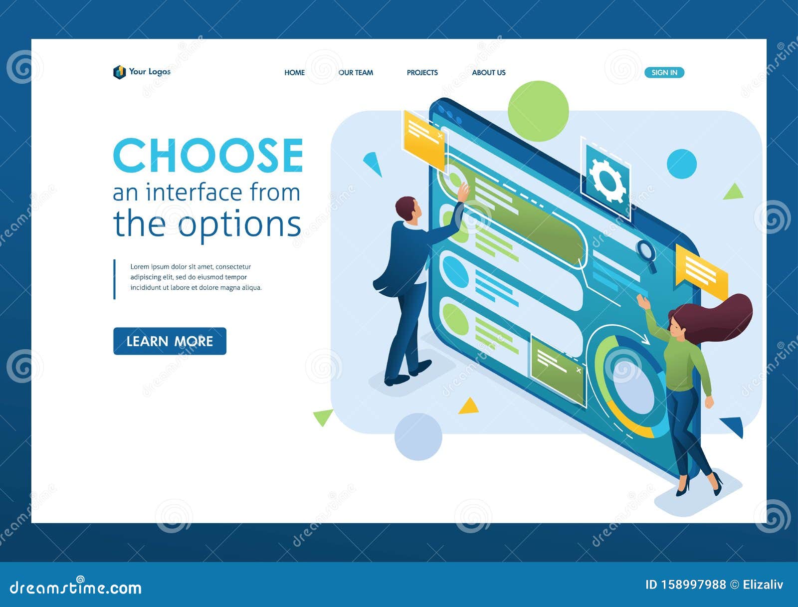 The Man Chooses the Interface from the Options, Customize the User ...