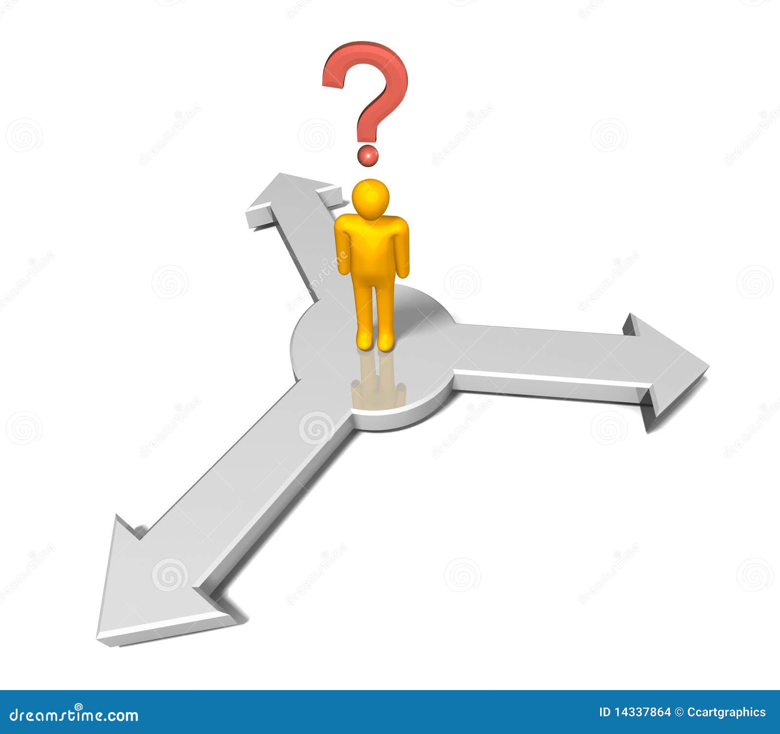 Man choosing 3 way stock illustration. Illustration of question - 14337864