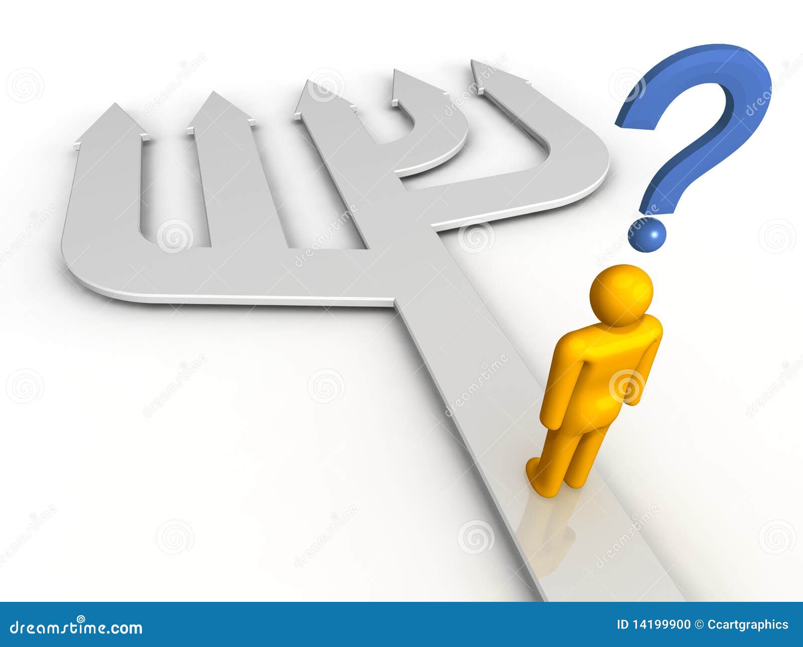 Man Choosing Five Arrow Direction Stock Illustration - Illustration of ...