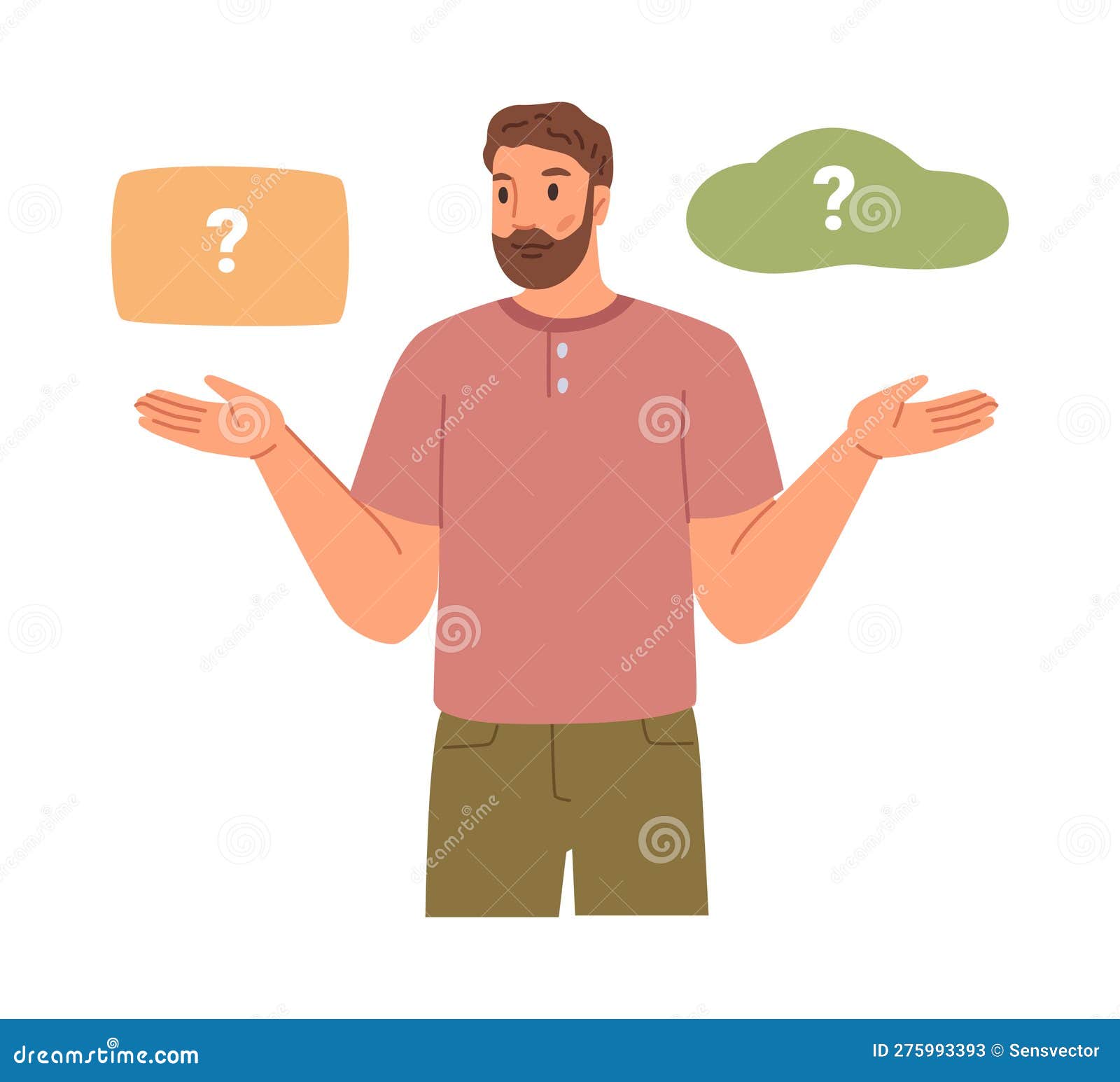 Man Choosing between Options, Decision Stock Vector - Illustration of ...