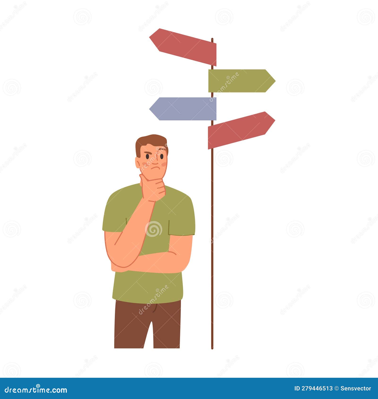 Man Choosing Right Way, Path Choice Stock Vector - Illustration of ... Man Choosing Right Way, Path Choice Stock Vector - Illustration of ...