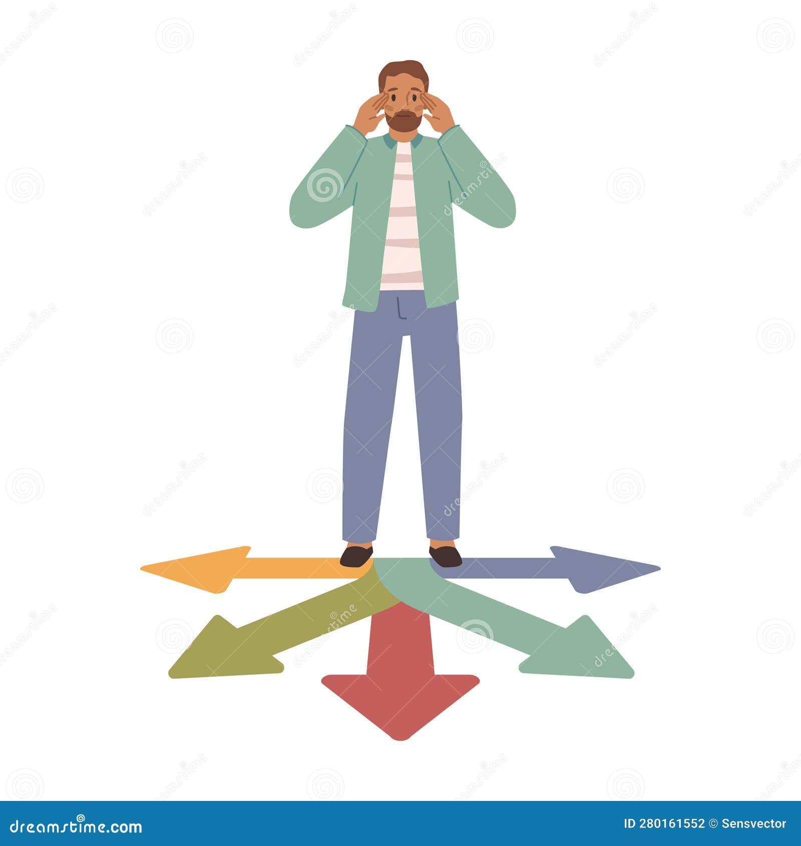 Man Choosing Right Way, Solutions and Path Choice Stock Vector ...