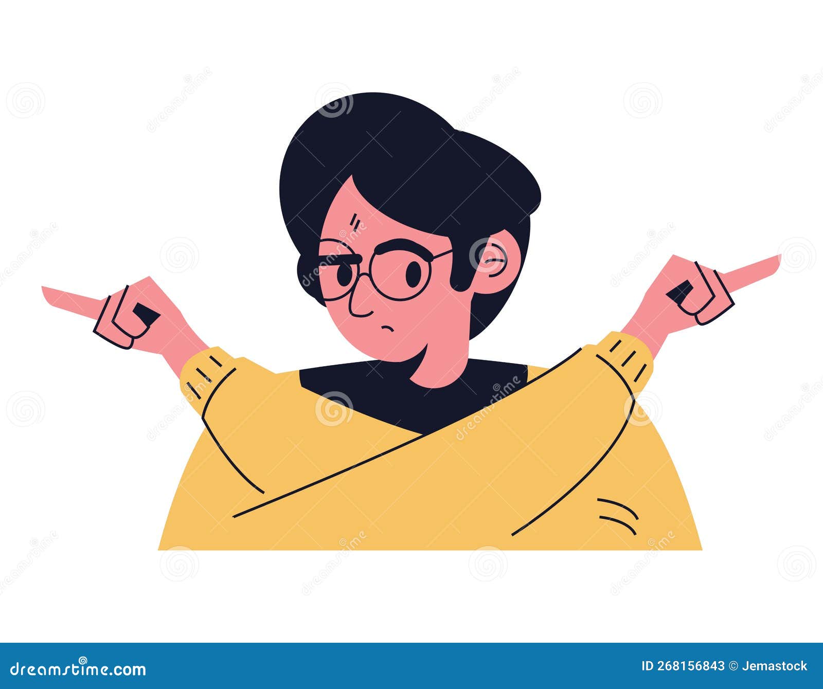 Man Choosing Two Directions Stock Vector - Illustration of indexing ...