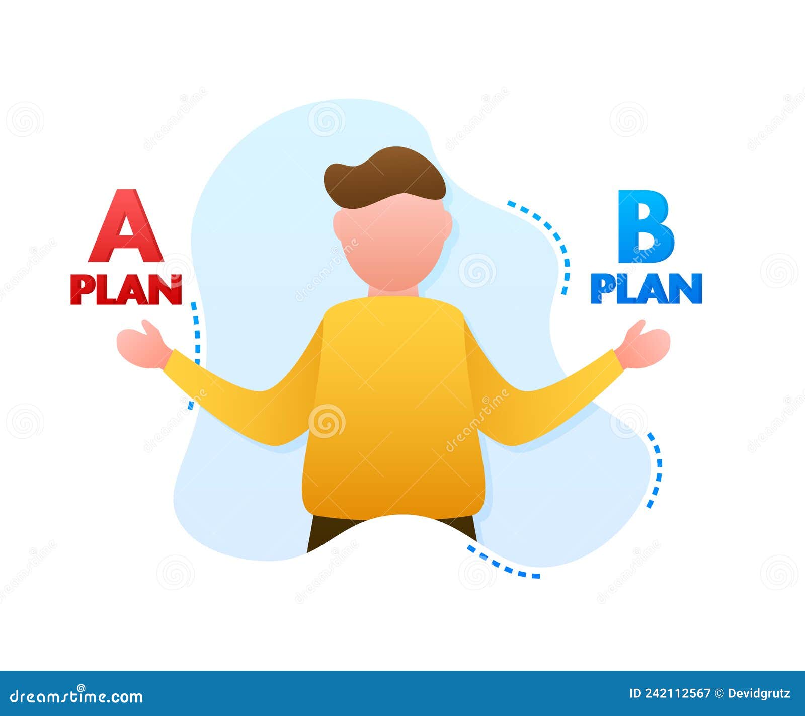 Man Choosing between Two Options. Plan a Nad B. Vector Stock ...
