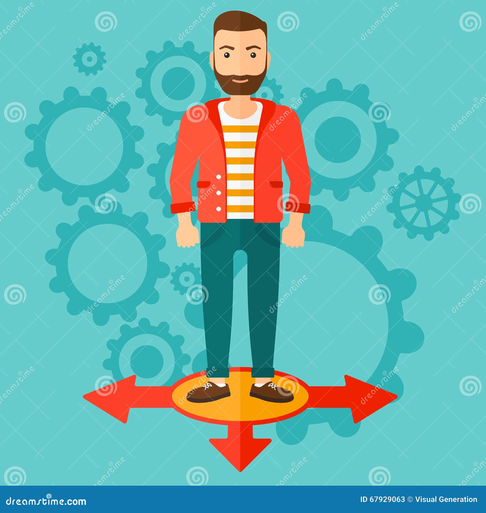 Man choosing way. stock vector. Illustration of career - 67929063
