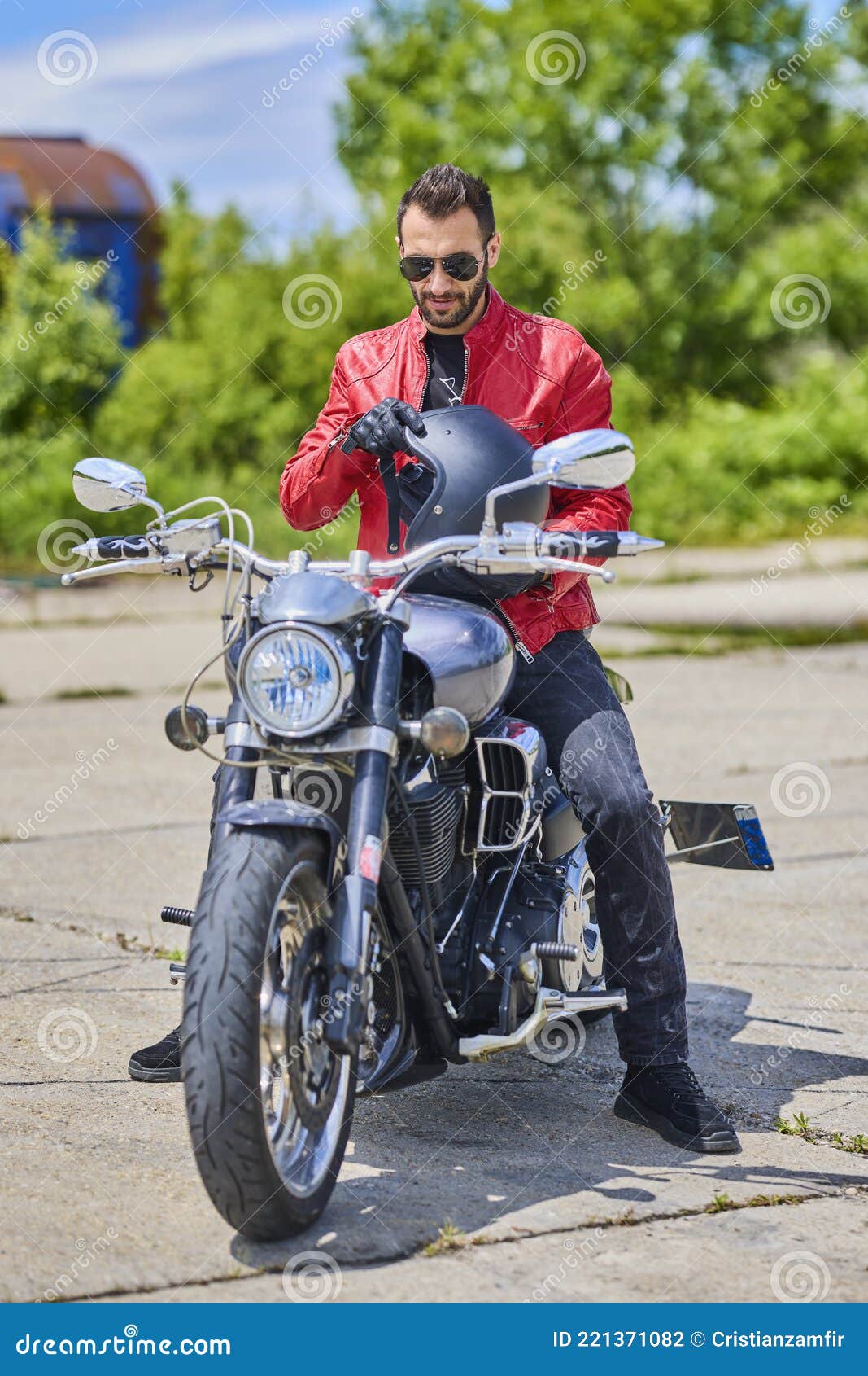 Man on a Chopper Motorcycle Stock Photo - Image of cruising, pose ...