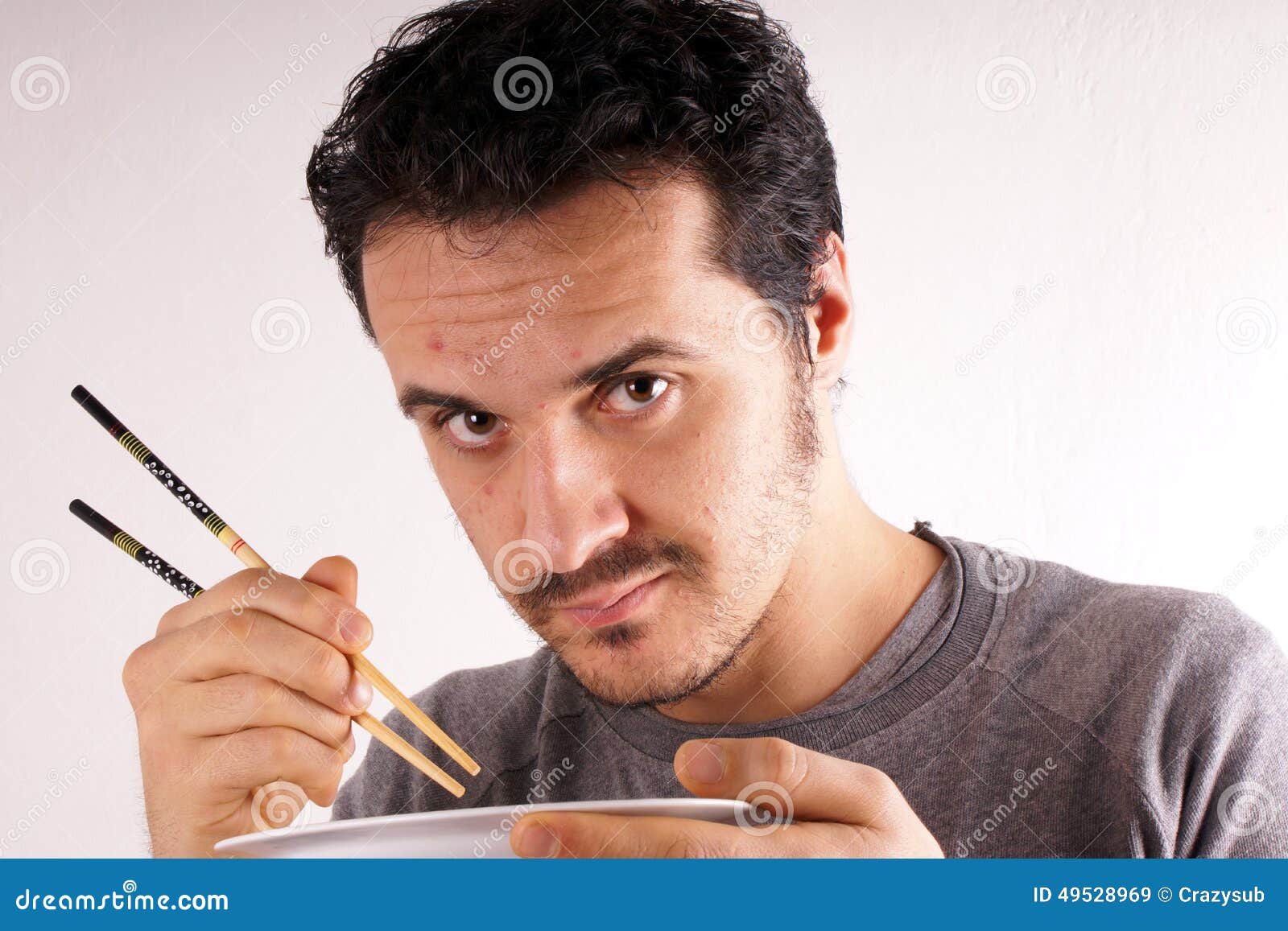 Man with chopstick stock image. Image of eating, dinner - 49528969