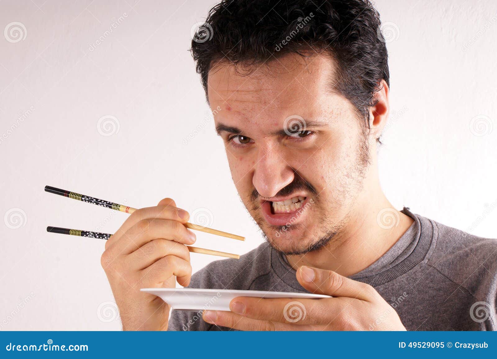 Man with chopstick stock image. Image of healthy, japanese - 49529095