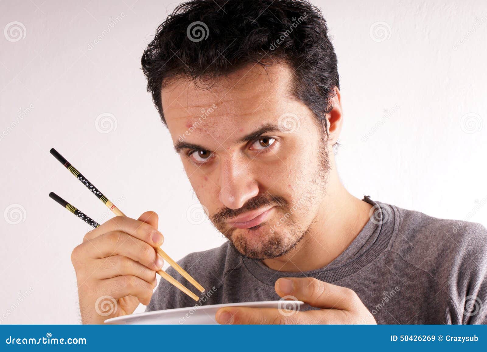 Man with chopstick stock image. Image of noodles, hand - 50426269