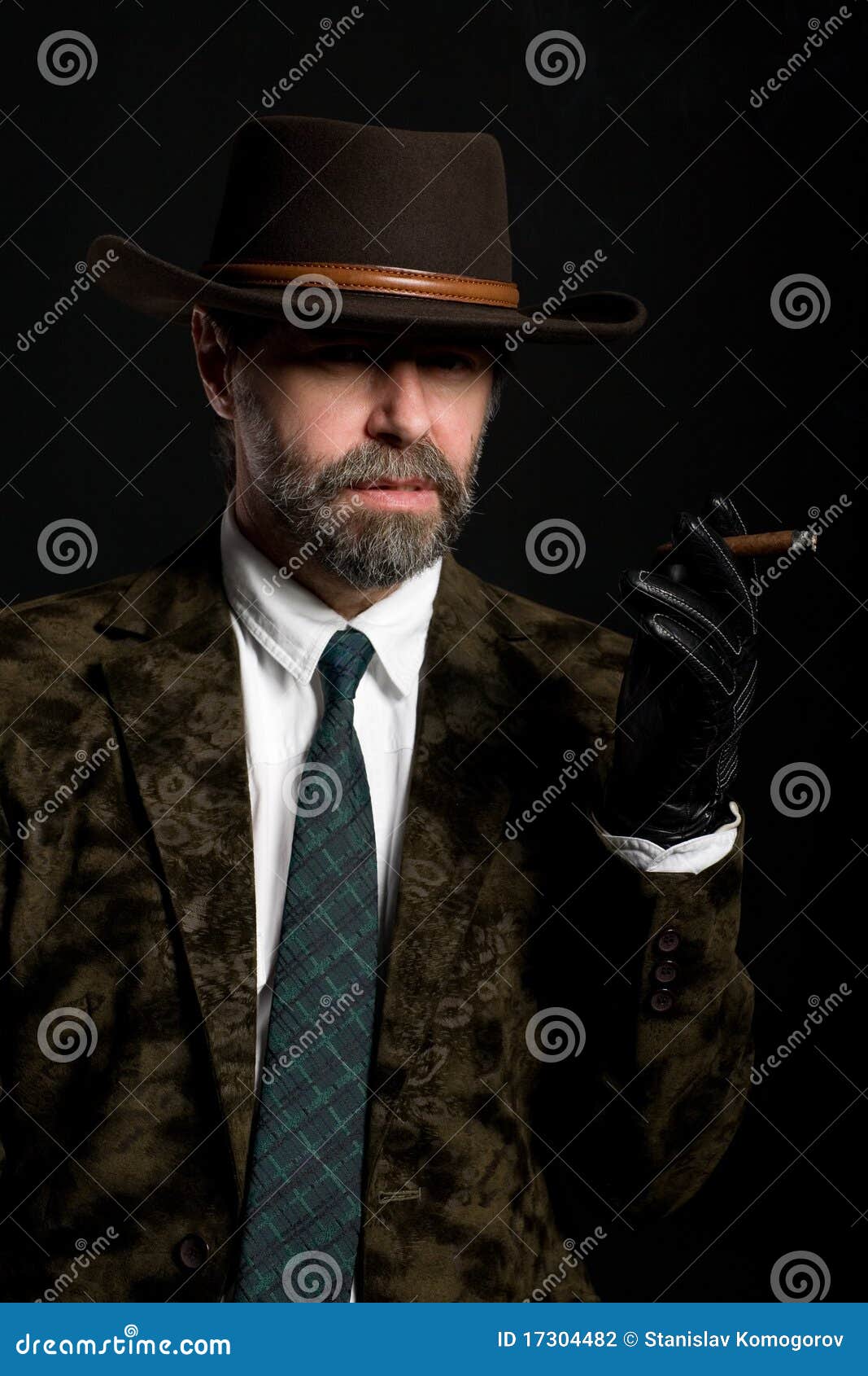 Man with a cigar stock photo. Image of people, look, middle - 17304482