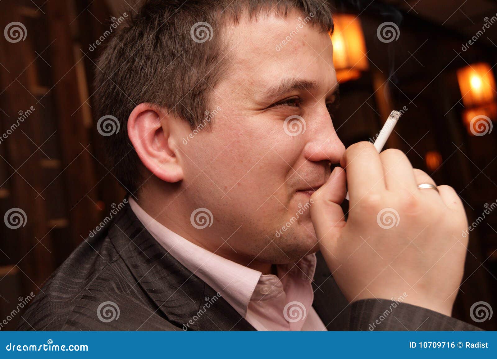 Man with cigarette stock photo. Image of expression, adult - 10709716