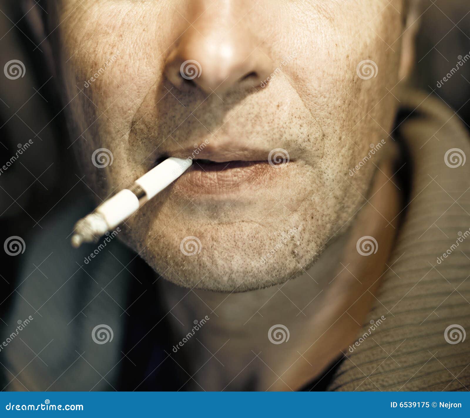 Man with a cigarette stock image. Image of lips, male - 6539175