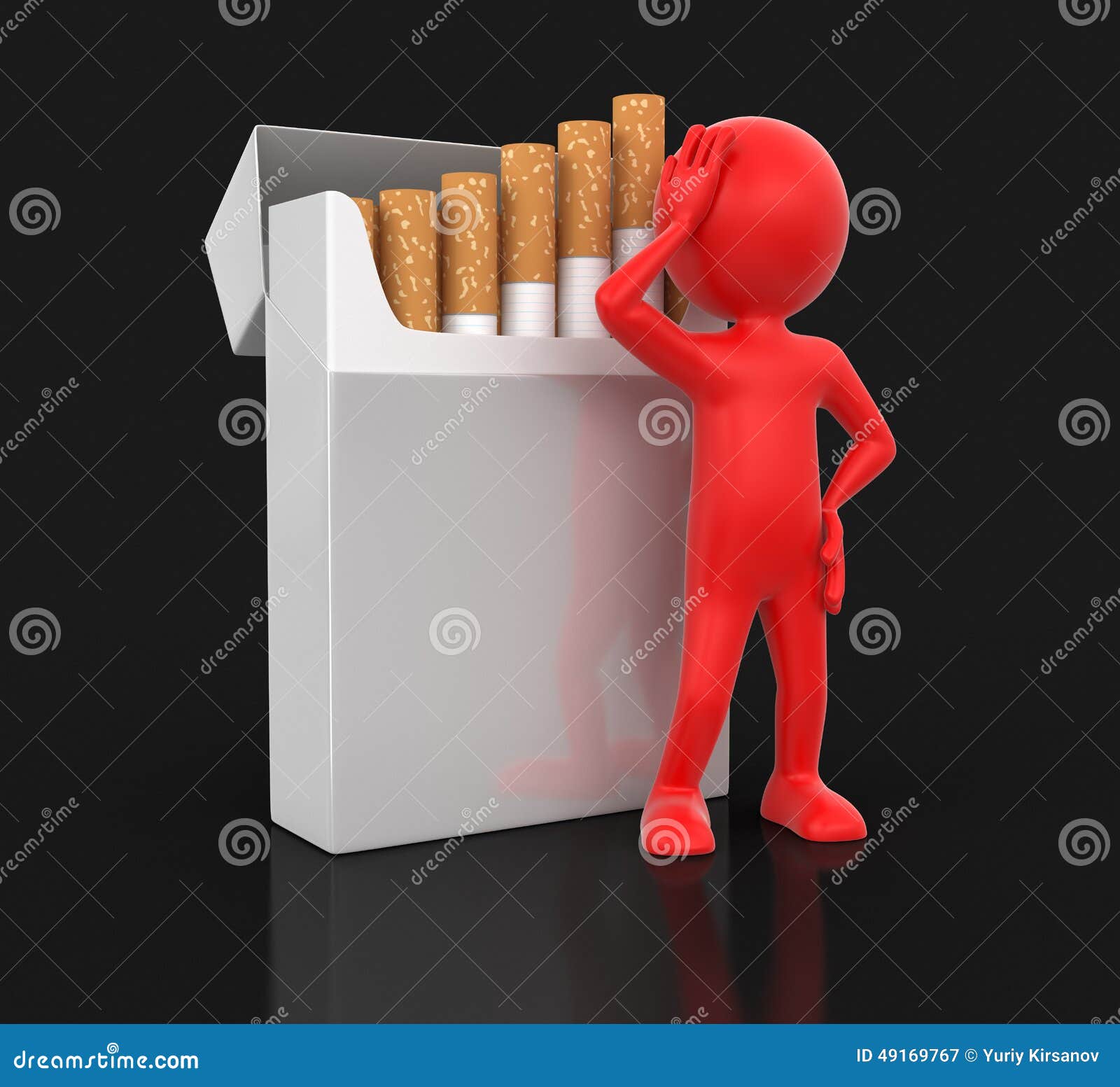 Man and Cigarette Pack (clipping Path Included) Stock Illustration ...