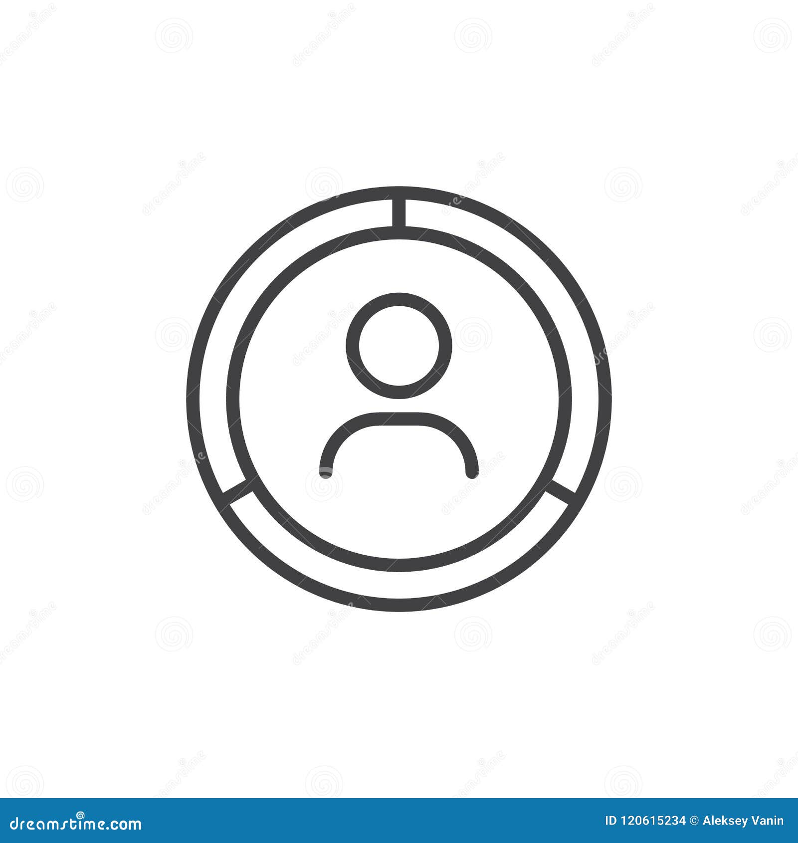 Man with Circle Chart Outline Icon Stock Vector - Illustration of pixel ...