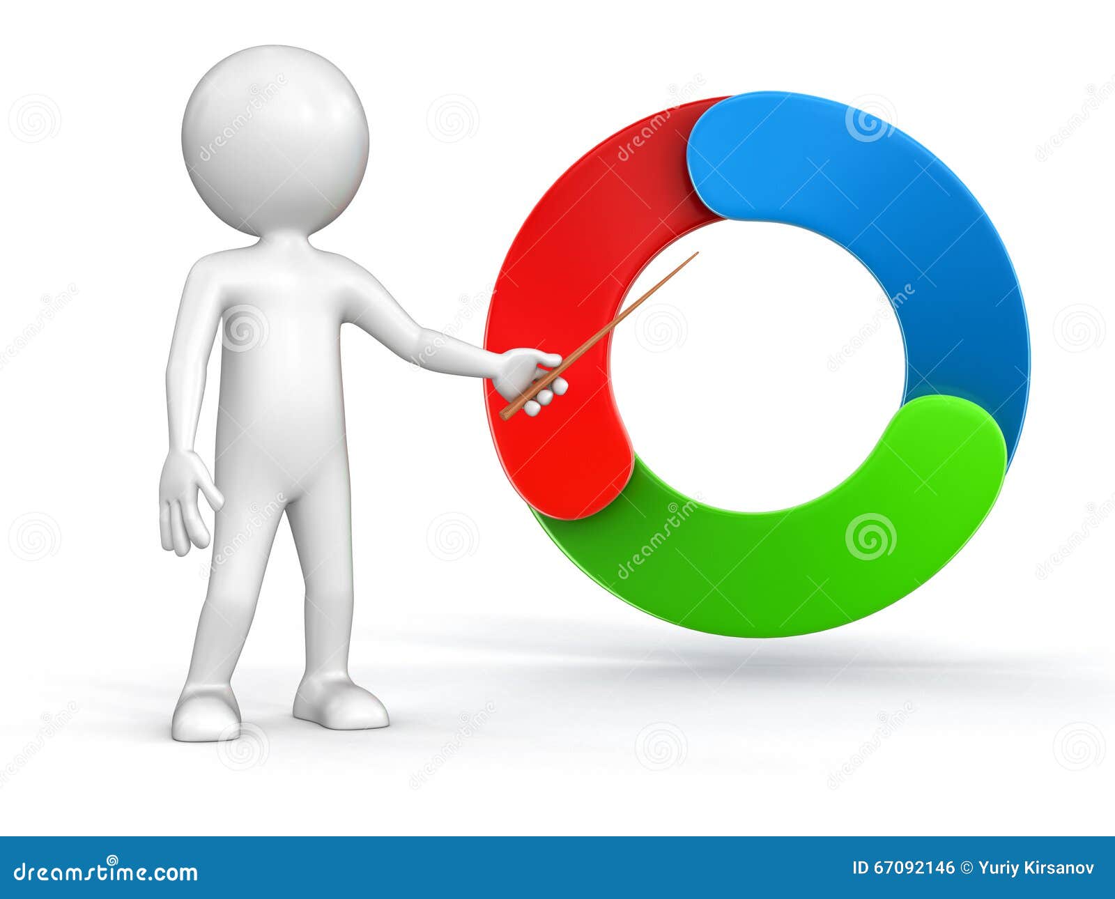 Man and Circular Graph stock illustration. Illustration of chart - 67092146